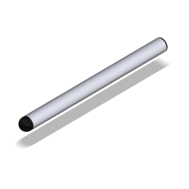 Handle Bar Tube with Ends, 260mm, Silver